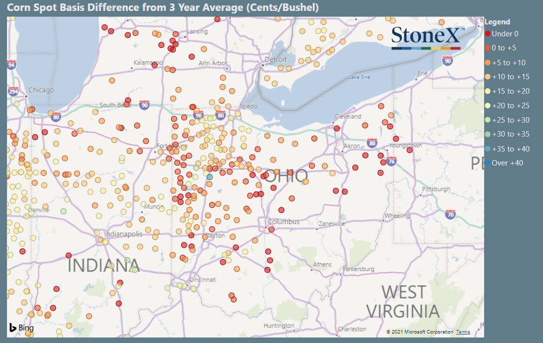 Ohio Corn Basis Maps