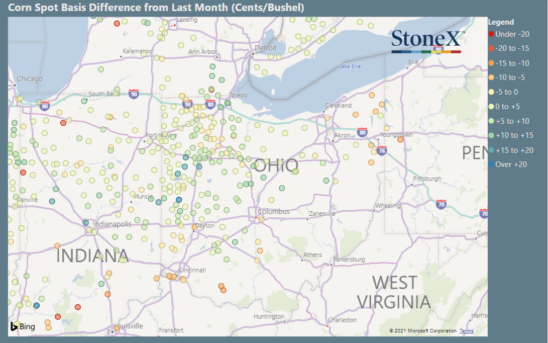Ohio Corn Basis Maps