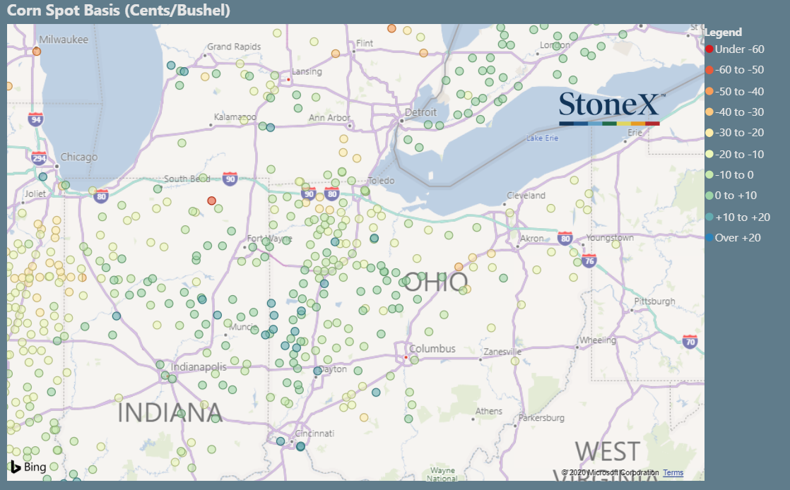 Ohio Corn Basis Maps