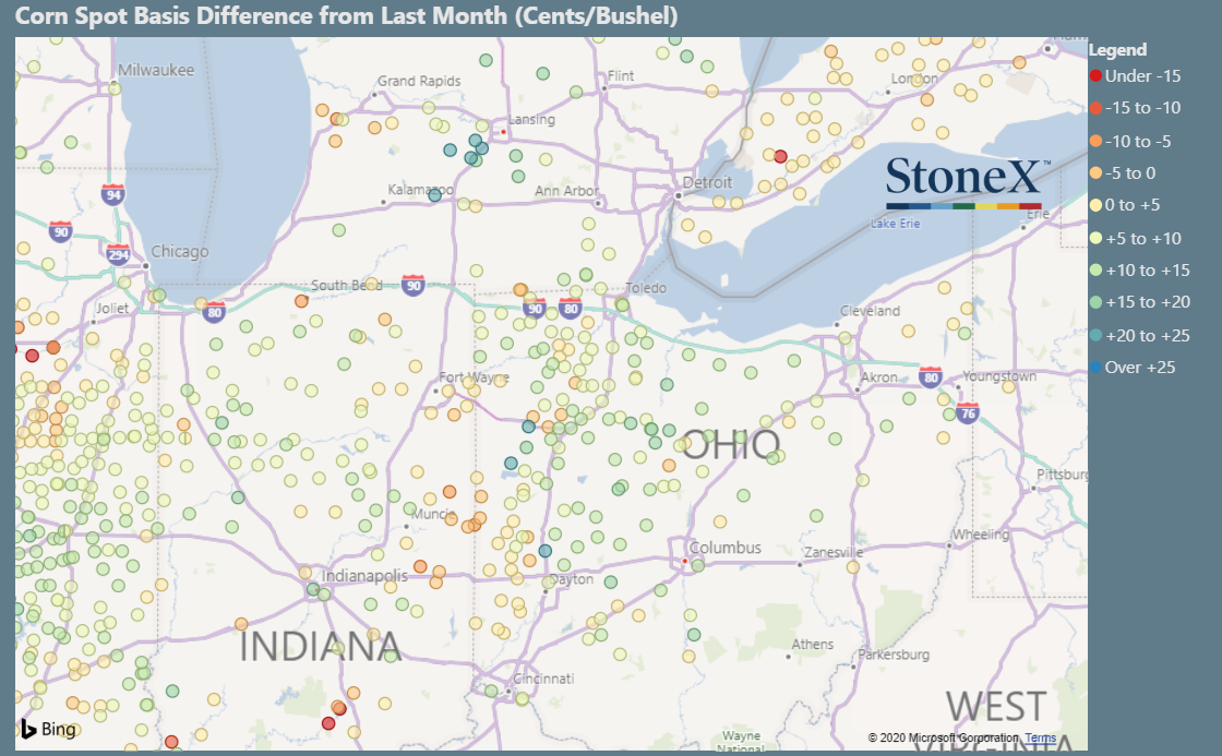 Ohio Corn Basis Maps