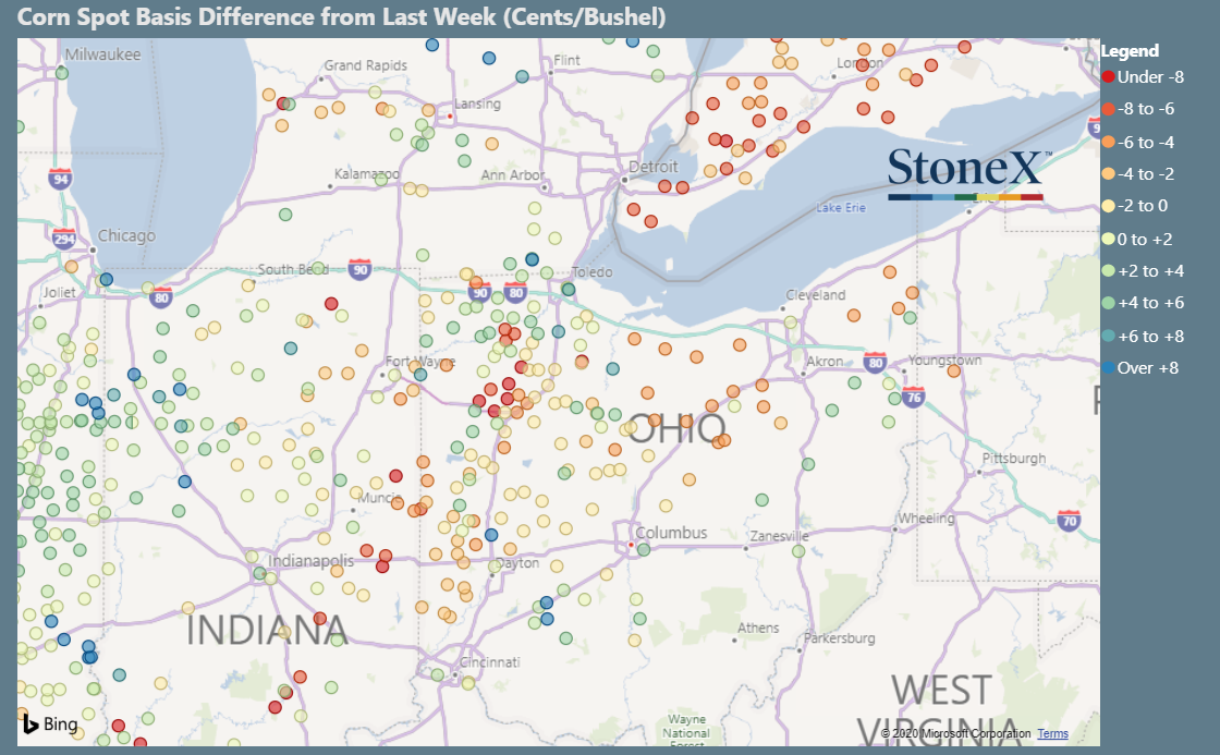 Ohio Corn Basis Maps