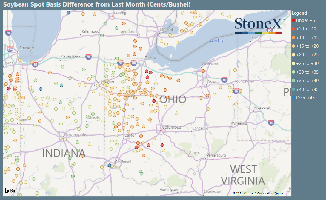Ohio Soybean Basis Maps