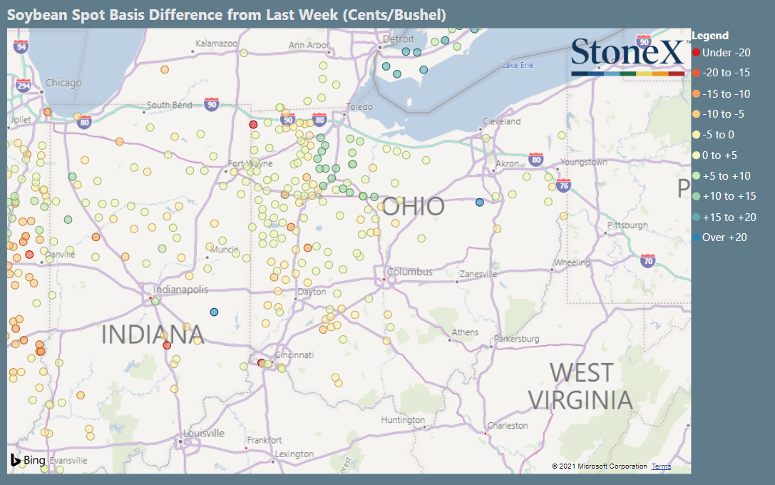 Ohio Soybean Basis Maps