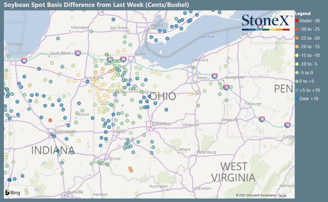 Ohio Soybean Basis Maps