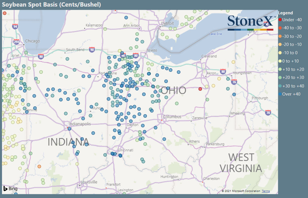 Ohio Soybean Basis Maps