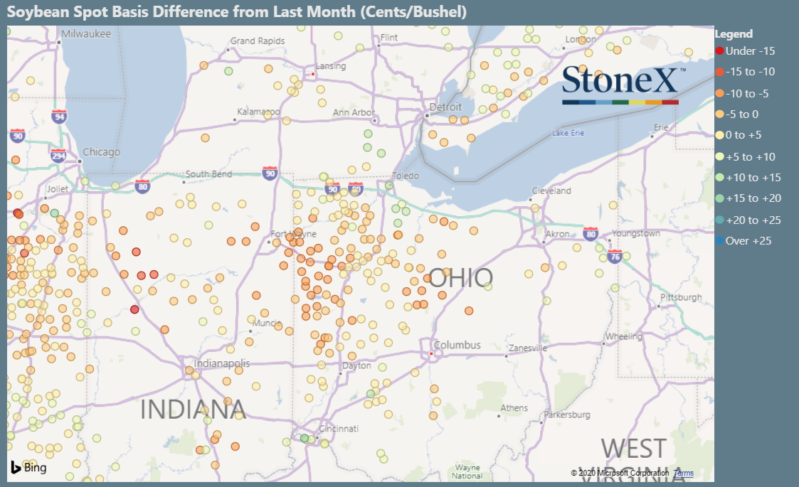 Ohio Soybean Basis Maps