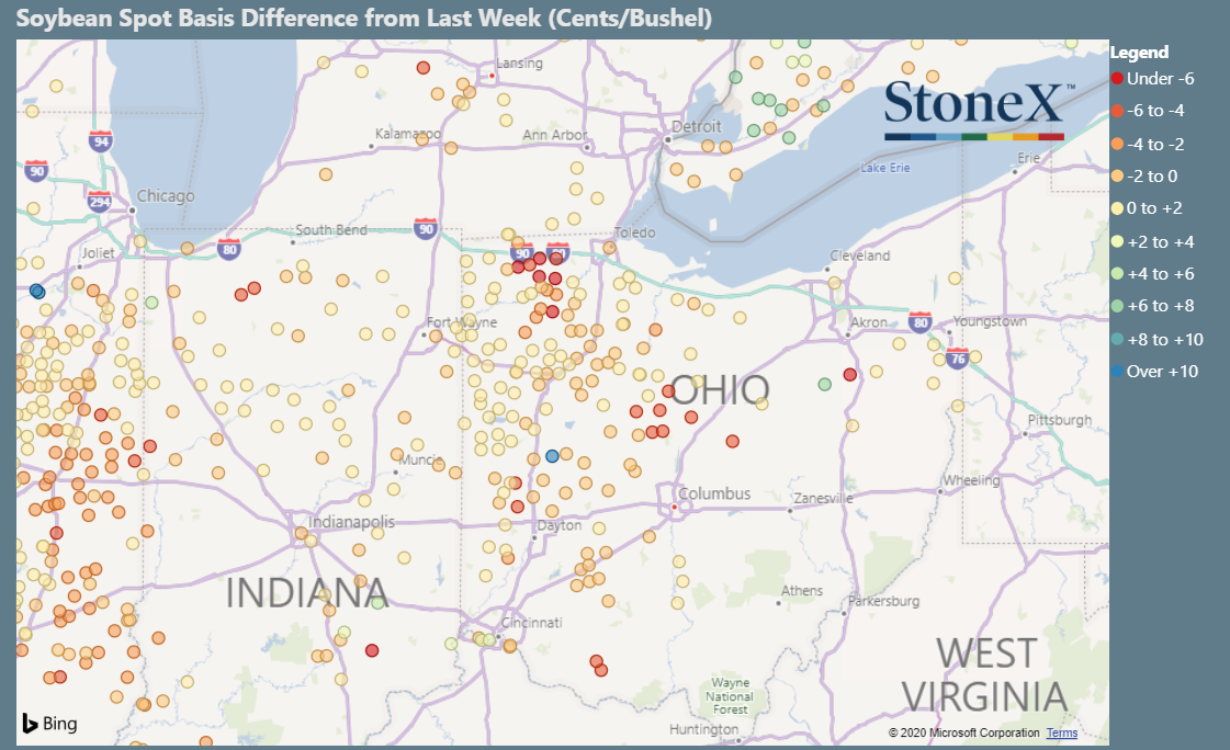 Ohio Soybean Basis Maps