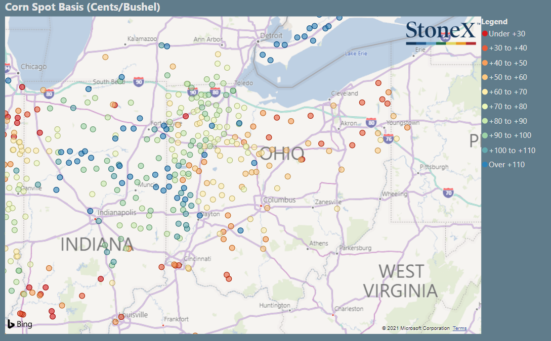 Ohio Corn Basis Maps