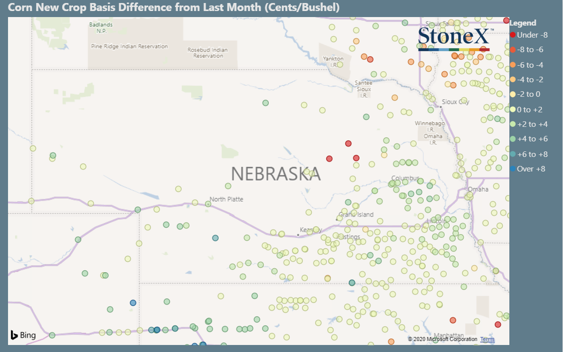 Nebraska Corn New Crop Basis Maps