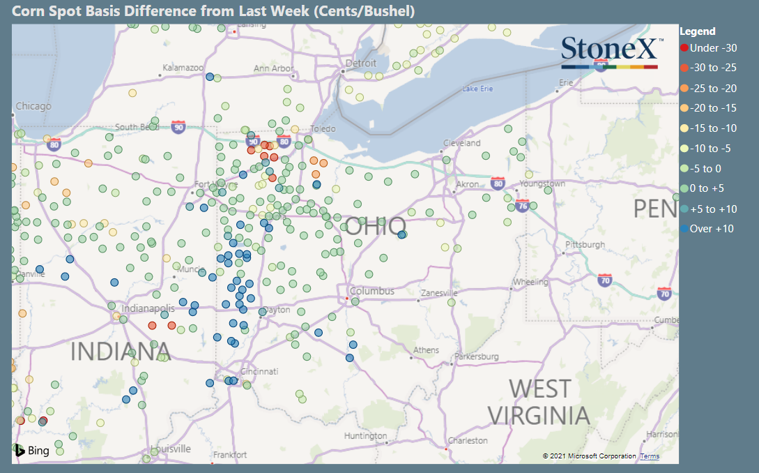 Ohio Corn Basis Maps