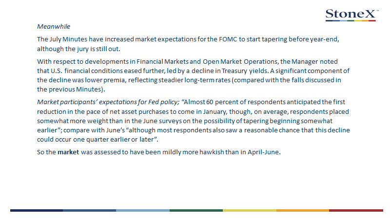 Precious Metals talking points 081991:FOMC Minutes; reading be…