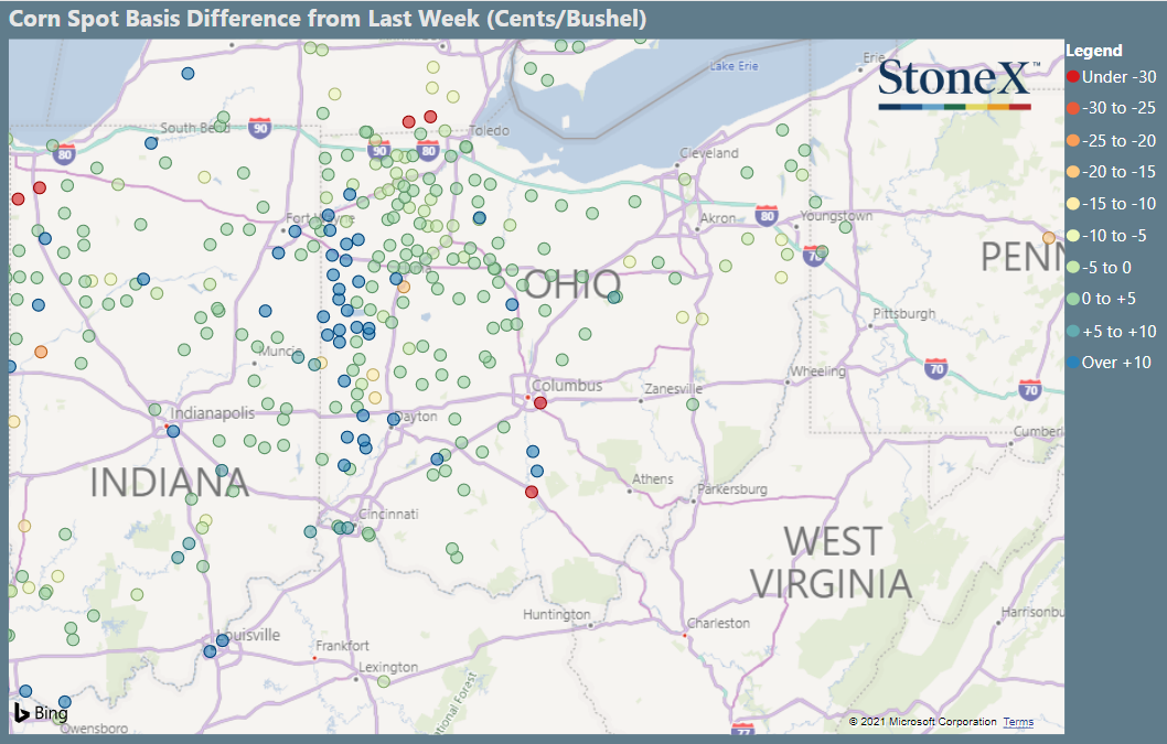 Ohio Corn Basis Maps