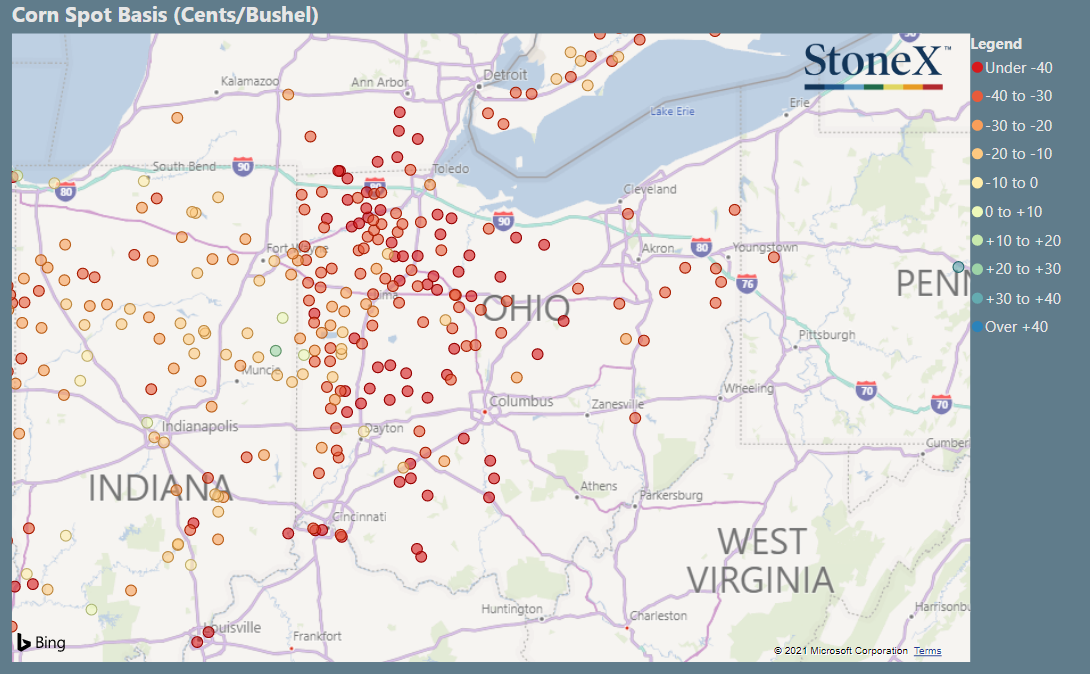 Ohio Corn Basis Maps
