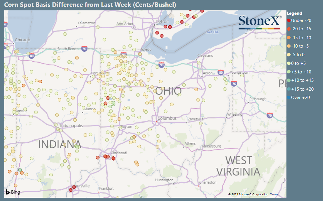 Ohio Corn Basis Maps