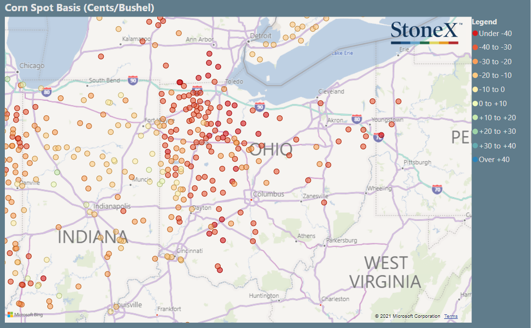 Ohio Corn Basis Maps