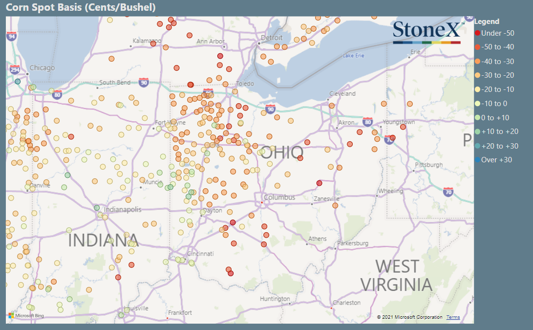 Ohio Corn Basis Maps