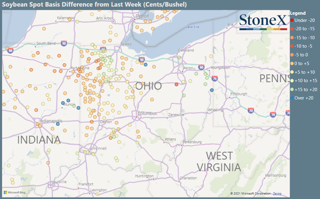Ohio Soybean Basis Maps