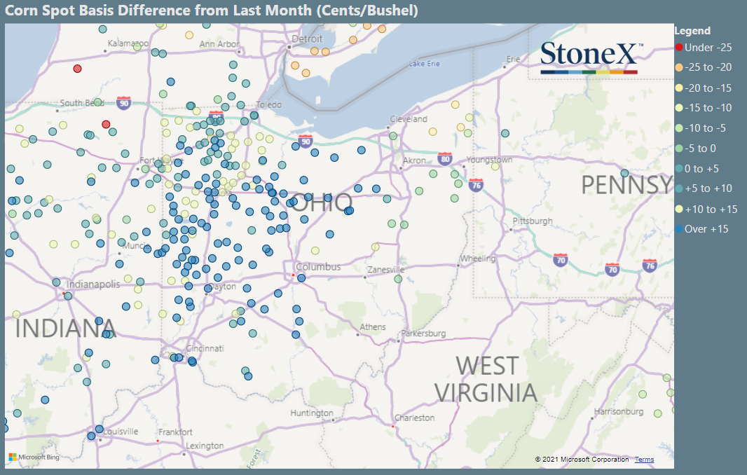 Ohio Corn Basis Maps