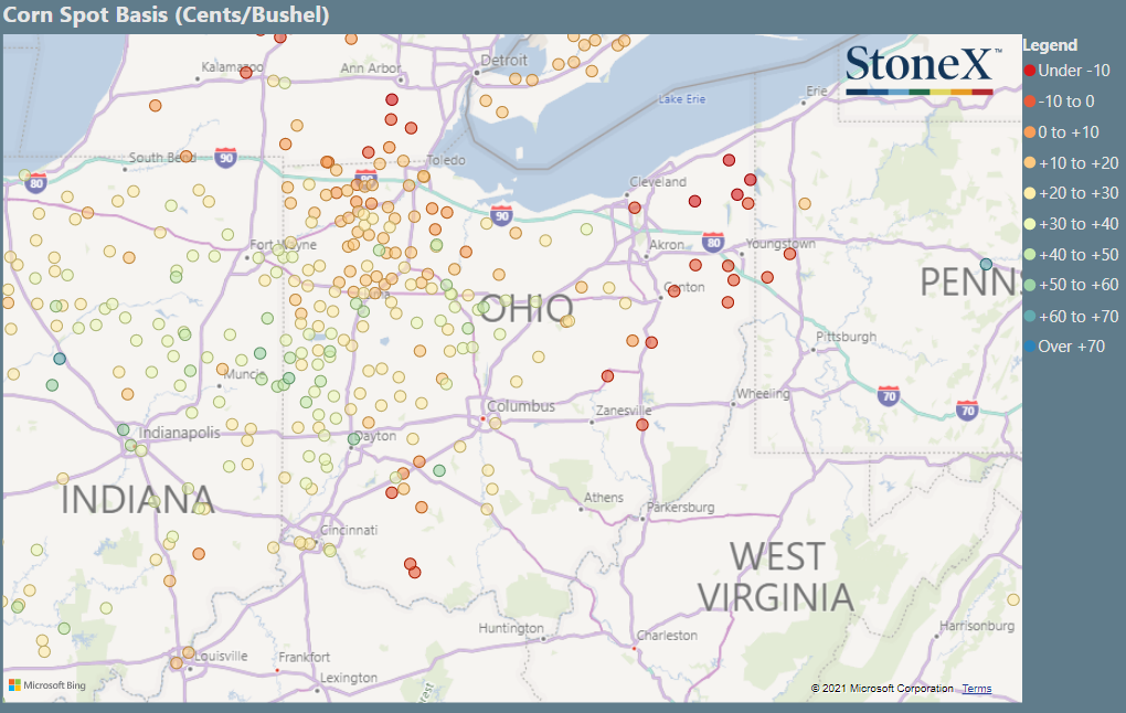 Ohio Corn Basis Maps