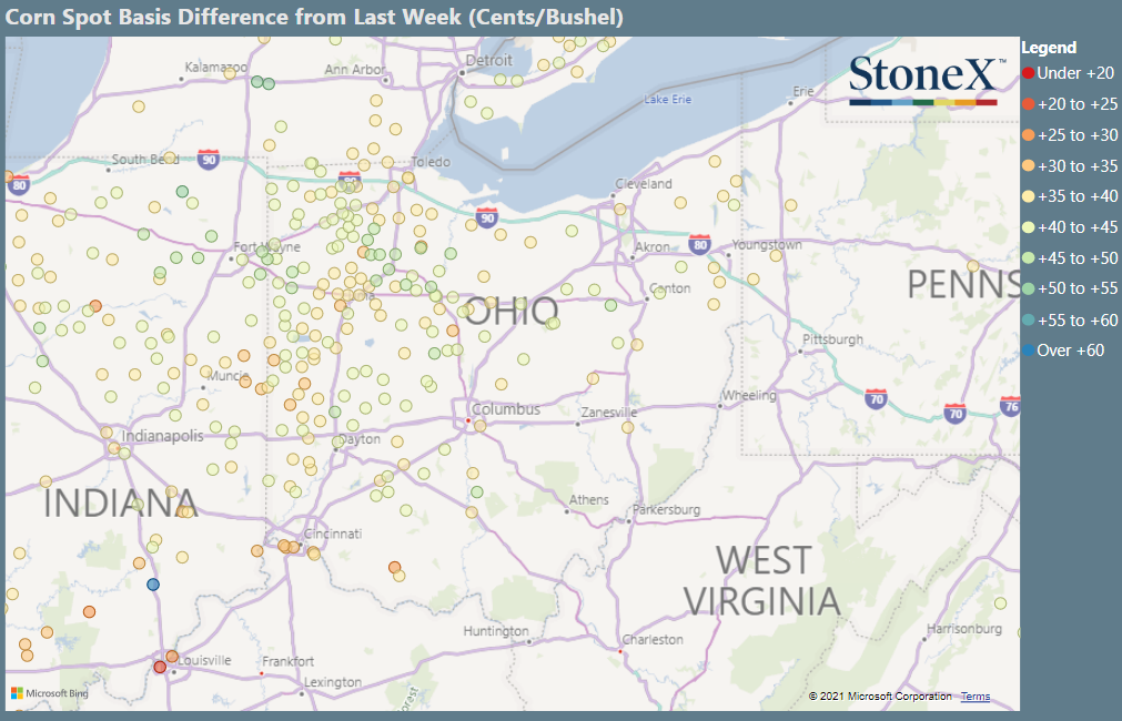 Ohio Corn Basis Maps