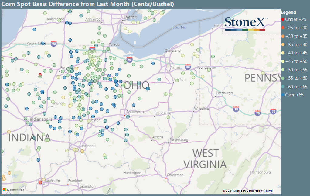 Ohio Corn Basis Maps