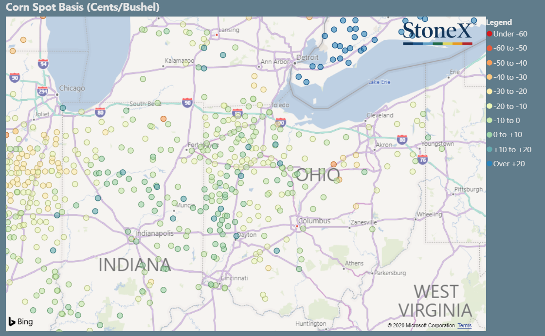 Ohio Corn Basis Maps