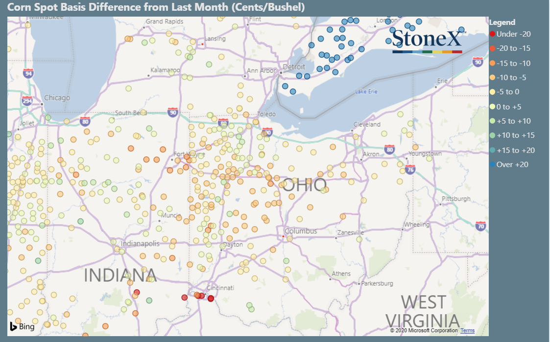 Ohio Corn Basis Maps