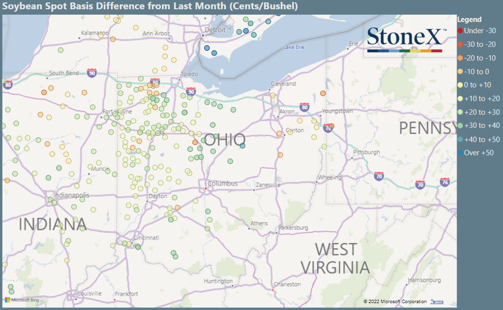 Ohio Soybean Basis Maps