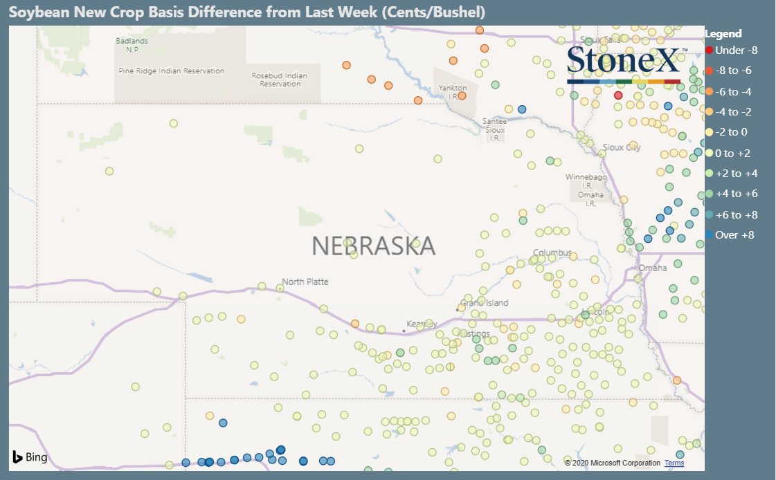 Nebraska Soybean New Crop Basis Maps