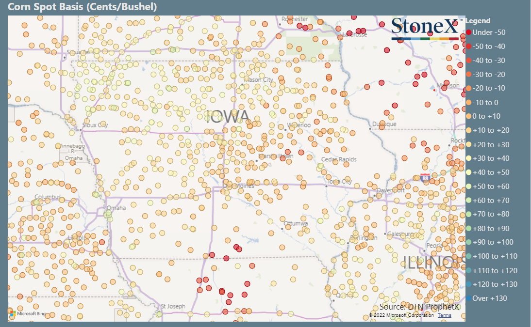 Iowa Corn Basis Maps - StoneX Digital
