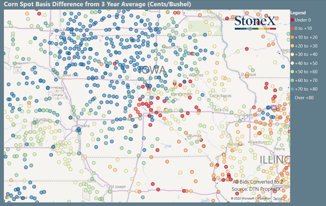 Iowa Corn Basis Maps