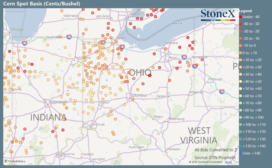 Ohio Corn Basis Maps
