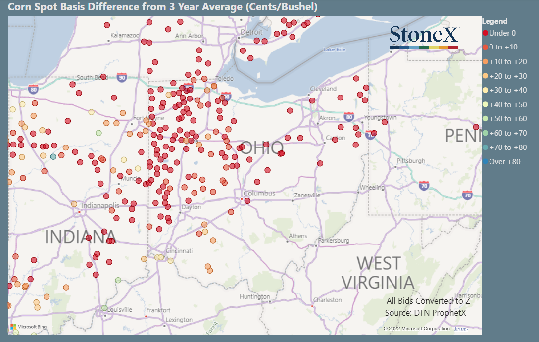 Ohio Corn Basis Maps