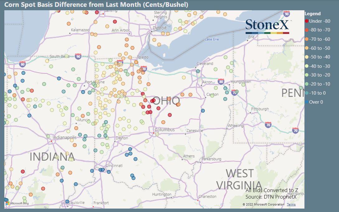 Ohio Corn Basis Maps