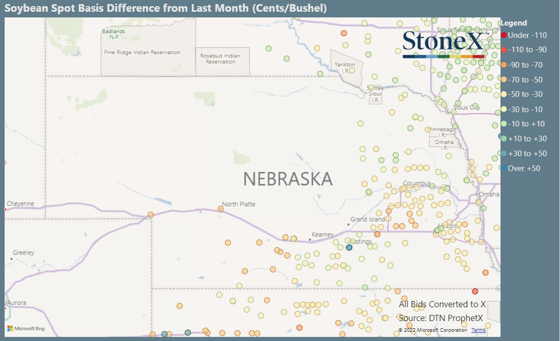Nebraska Soybean Basis Maps