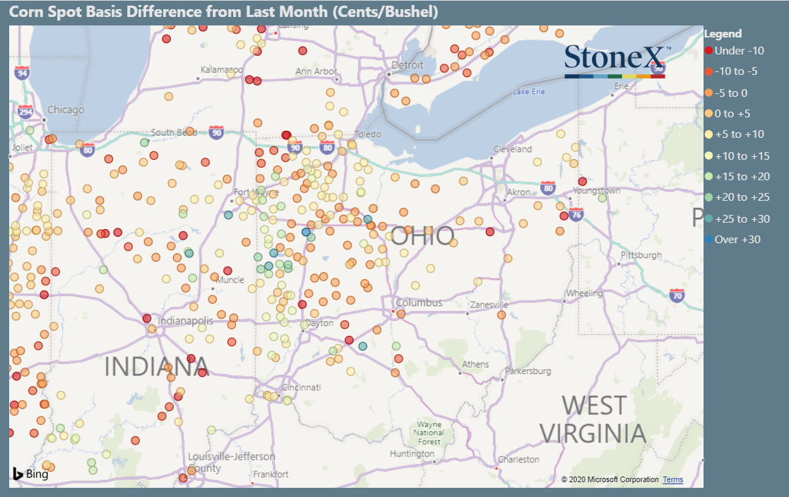 Ohio Corn Basis Maps