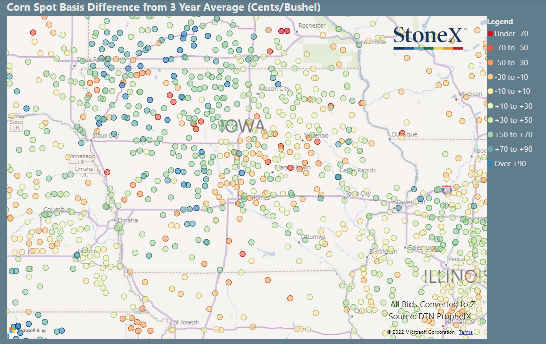 Iowa Corn Basis Maps