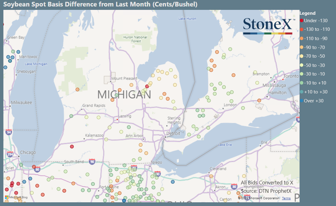 Michigan Soybean Basis Maps