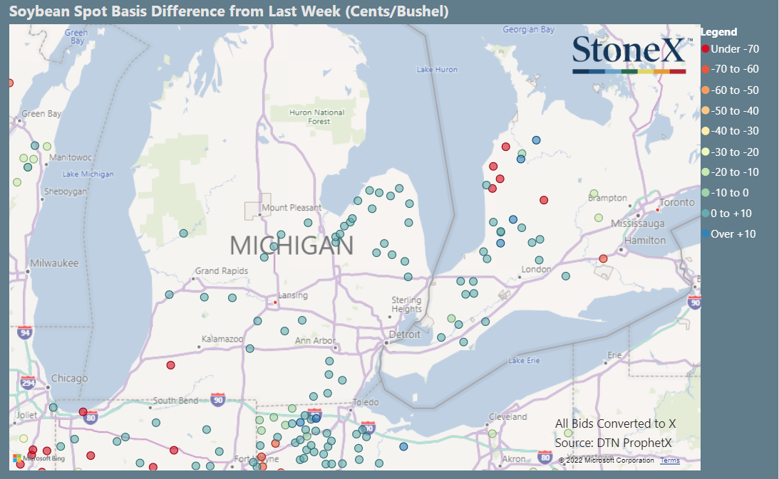 Michigan Soybean Basis Maps