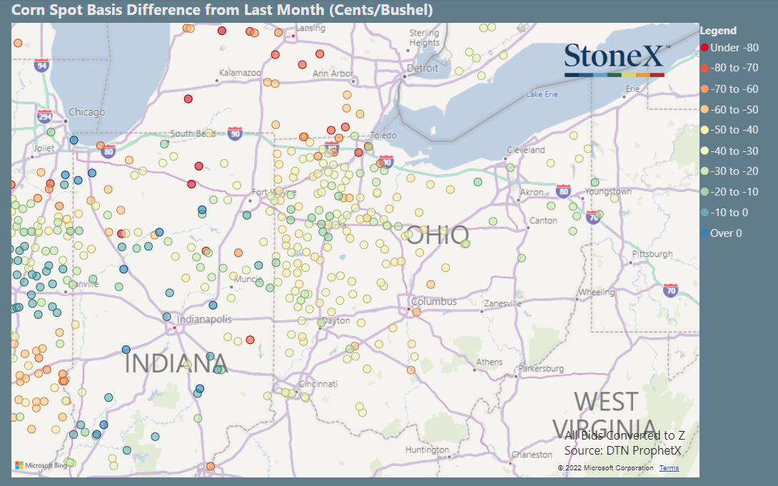 Ohio Soybean Basis Maps