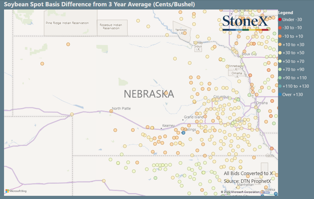 Nebraska Soybean Basis Maps