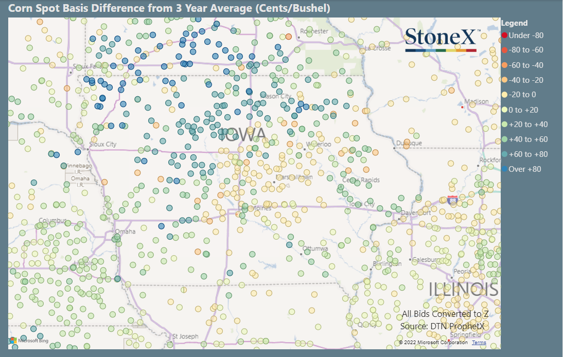 Iowa Corn Basis Maps