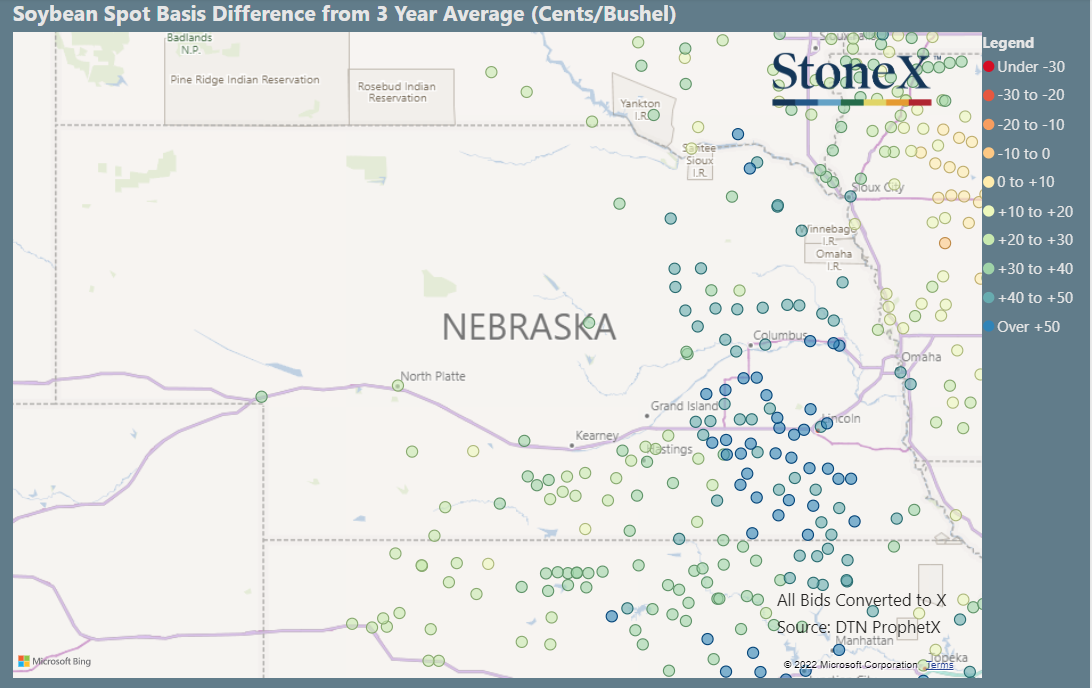 Nebraska Soybean Basis Maps