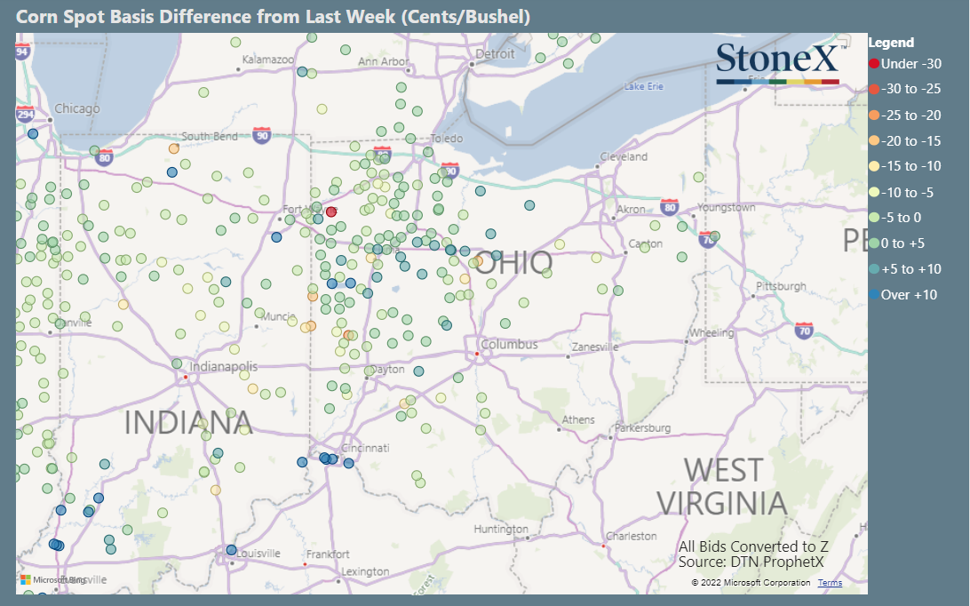 Ohio Corn Basis Maps