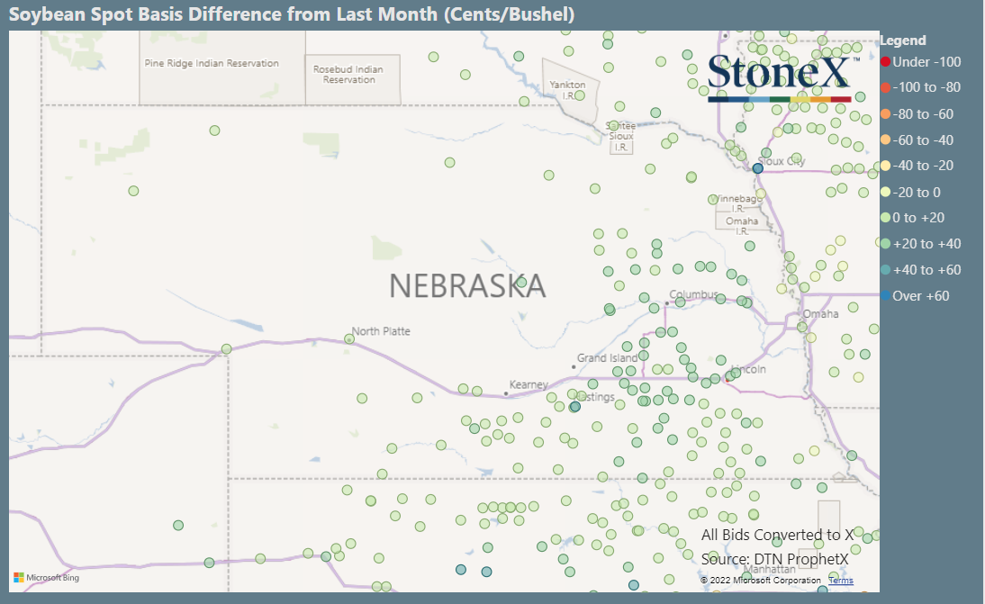 Nebraska Soybean Basis Maps