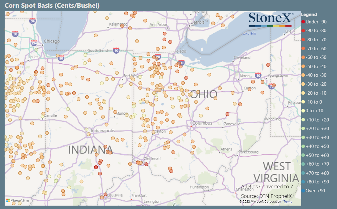Ohio Corn Basis Maps