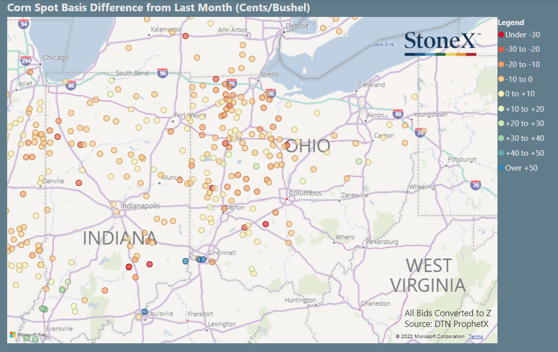 Ohio Corn Basis Maps