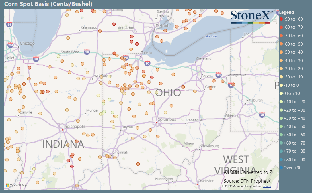 Ohio Corn Basis Maps