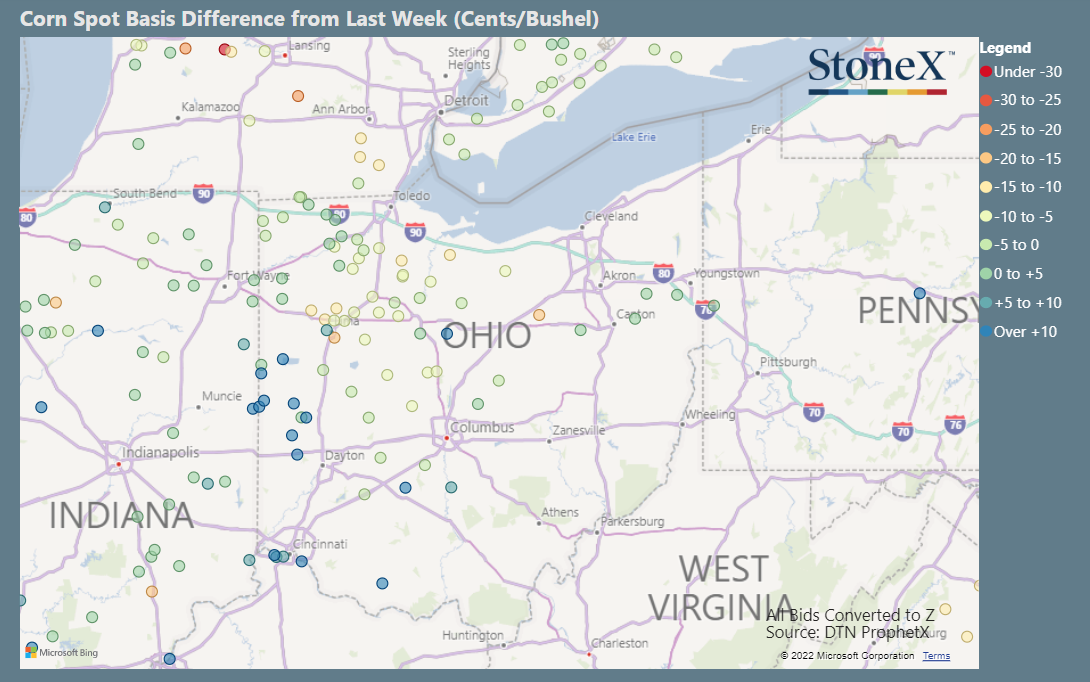 Ohio Corn Basis Maps