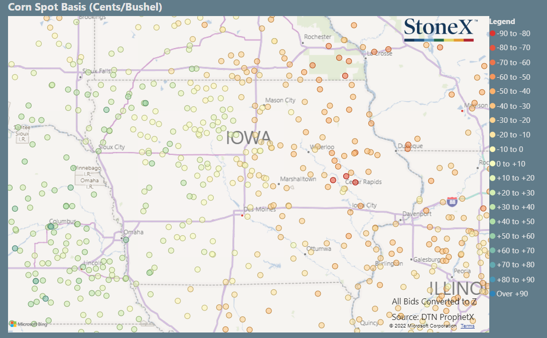 Iowa Corn Basis Maps